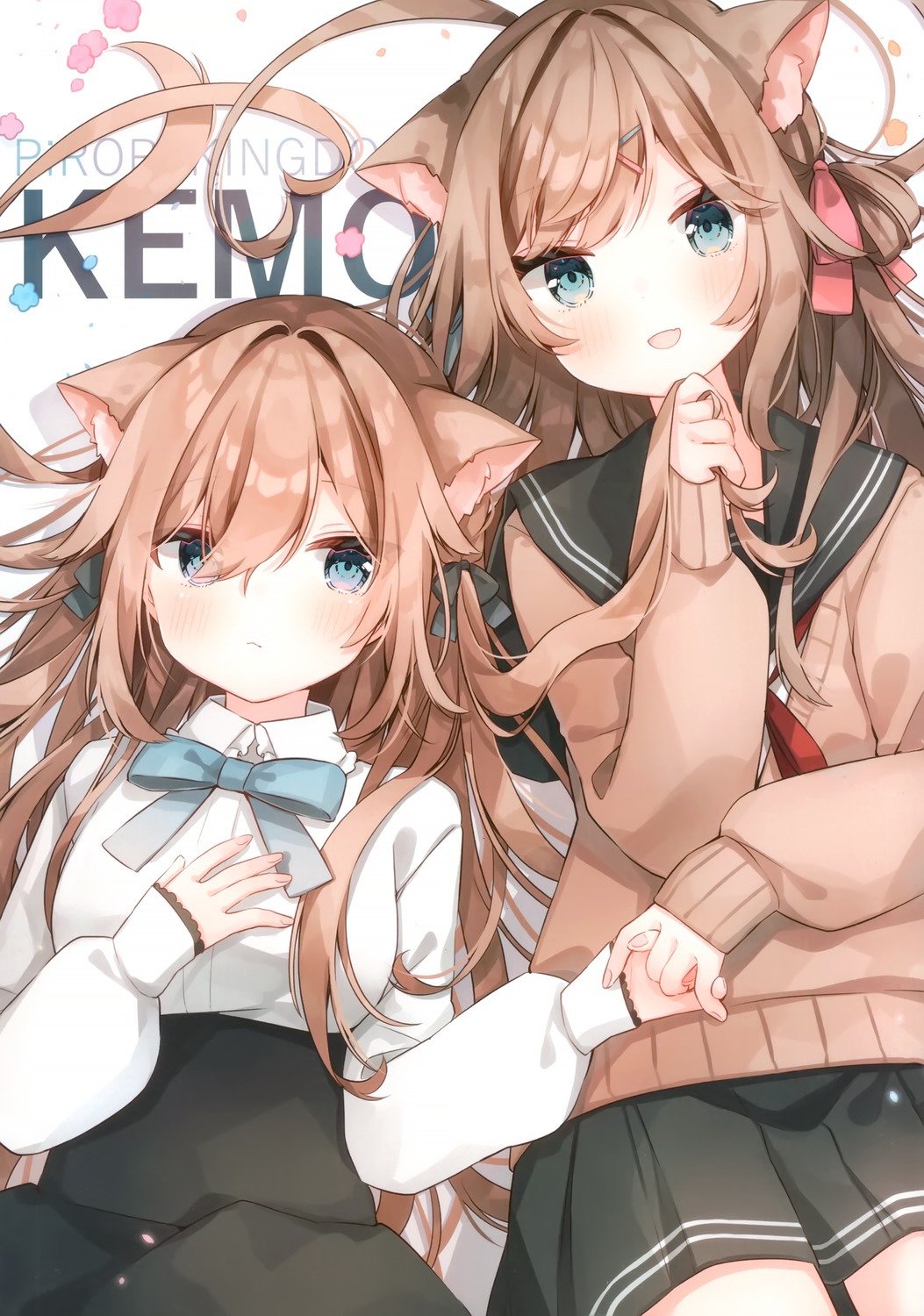 heripiro animal ears nekomimi seifuku sweater yuri | #1035920 | yande.re